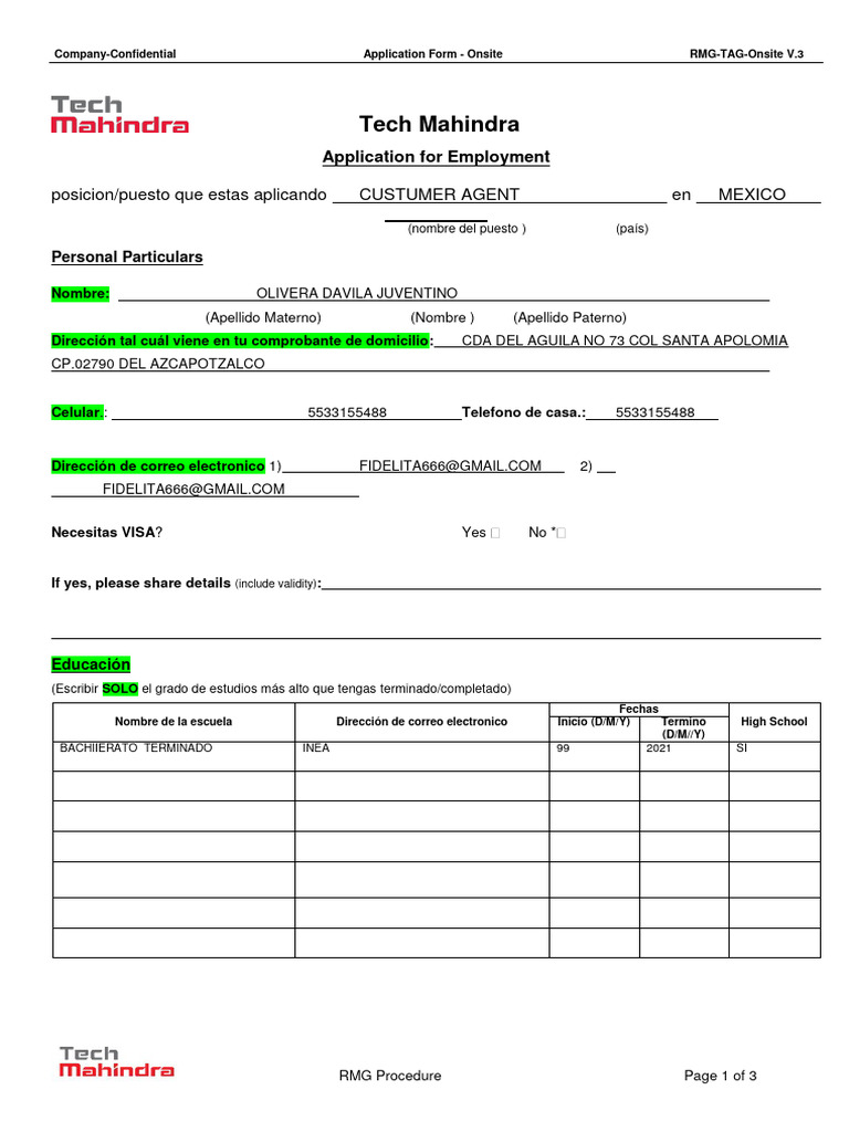 Application Form E 124814 | PDF
