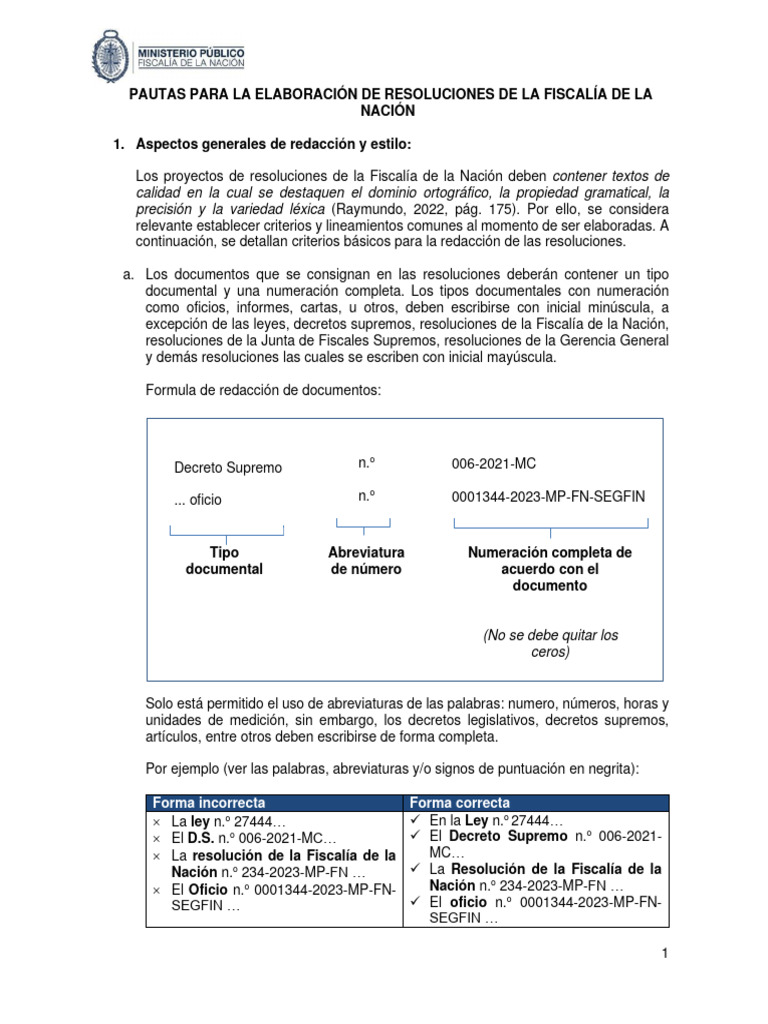 1 PAUTAS PARA LA ELABORACION DE LAS RFN Rev 5 | PDF | Fiscal | Puntuación