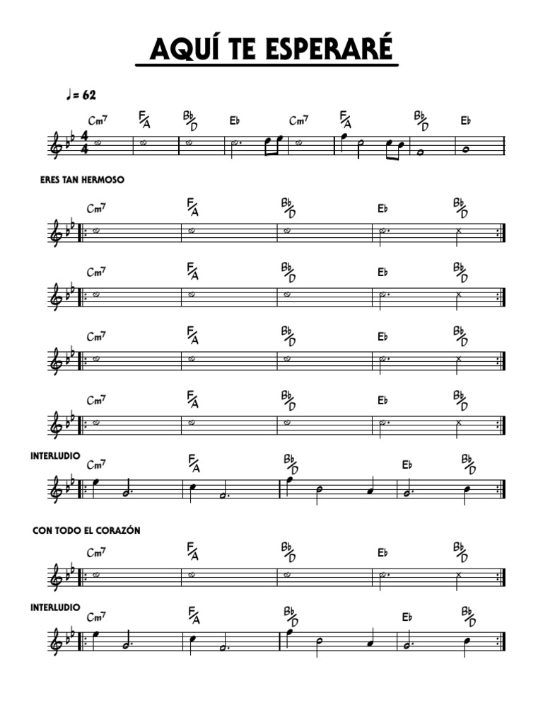 AQUÍ TE ESPERARÉ - Partitura Completa | PDF
