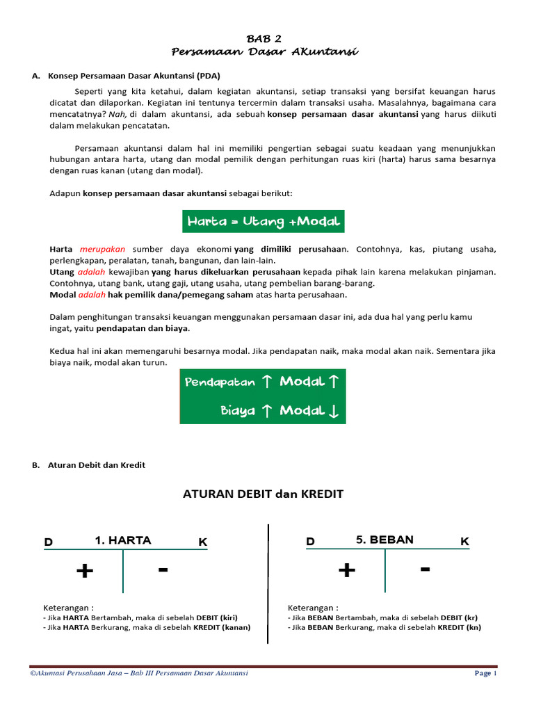 BAB II Persamaan Dasar Akuntansi | PDF