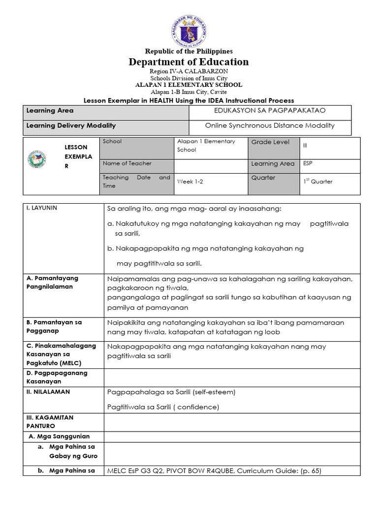 Esp 3 Week 2 Q1 | PDF