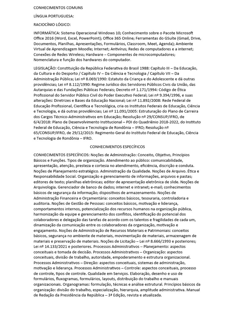 Conhecimentos Comuns | PDF | Gestão de recursos humanos | Informática