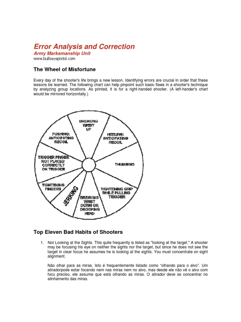 Pistol Shooting Error Correction Guide | PDF