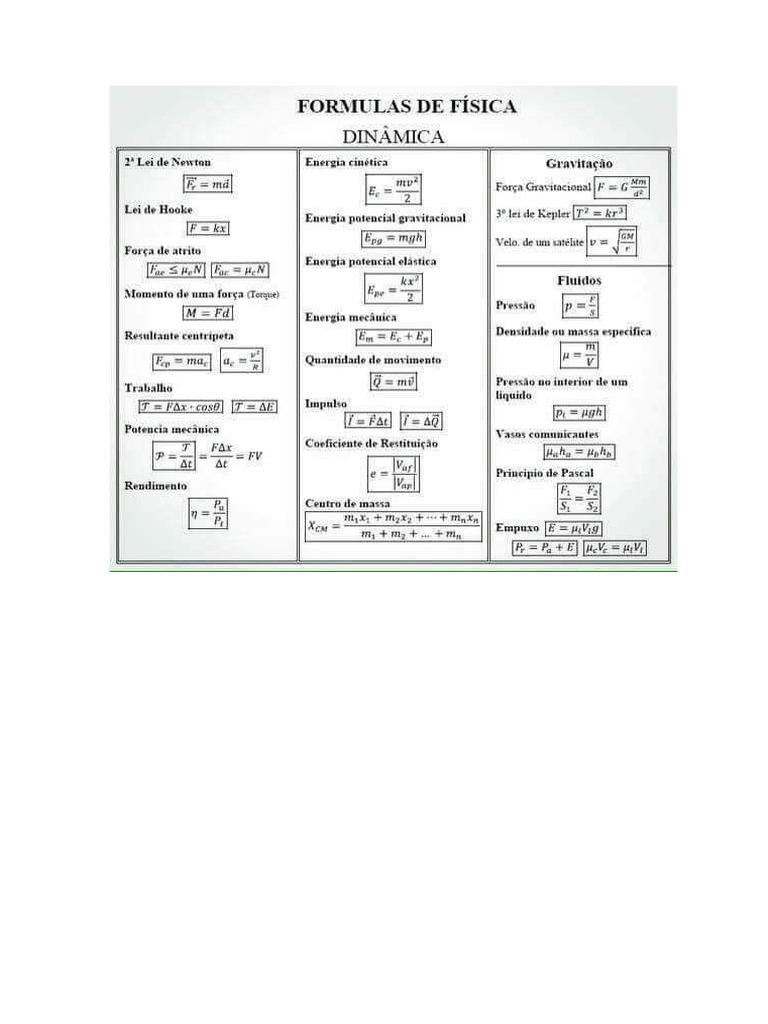 Formulas de Energia Cinetica | PDF