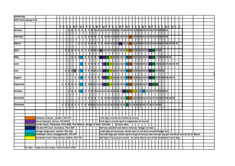 2023 Landscaping Schedule Updated | PDF | Landscape Architecture ...