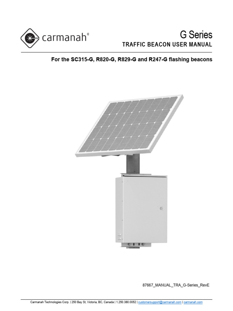 Carmanah MANUAL G-Series | PDF | Pedestrian Crossing | Light Emitting Diode