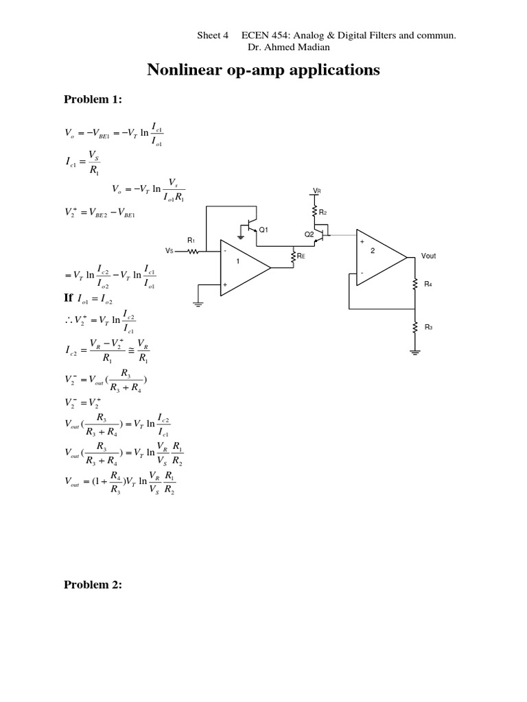 Sheet 4 Solution | PDF | Electronics | Electrical Components