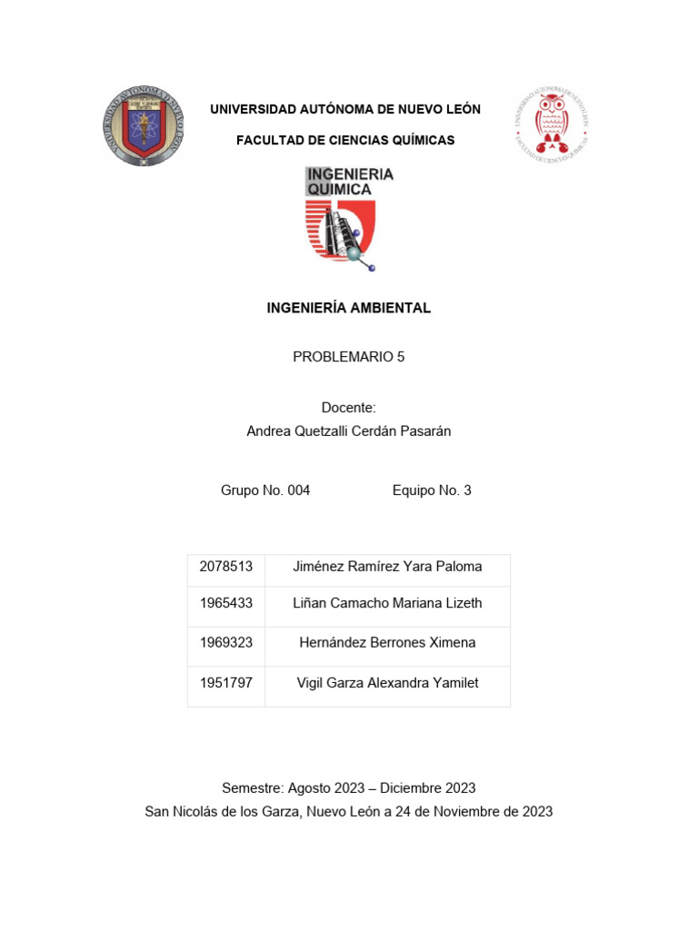 INGAMB Problemario 5 Equipo | PDF | Reciclaje | Aluminio