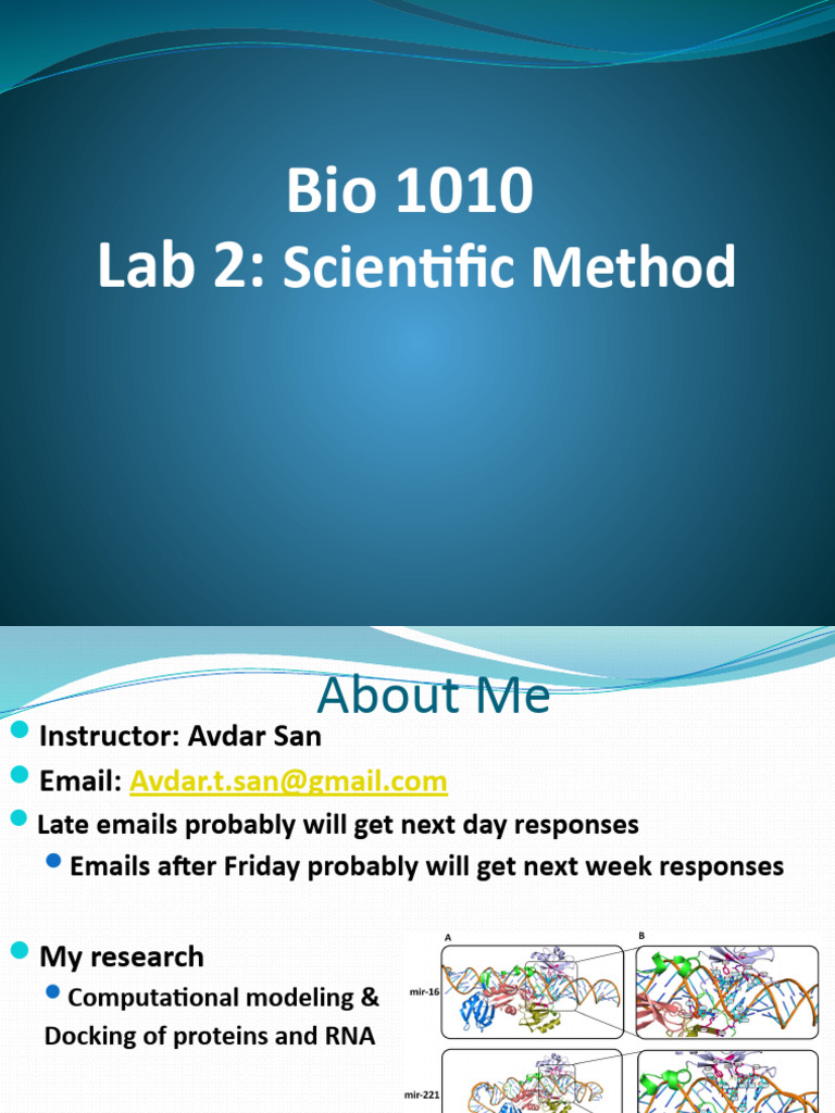 Bio 1010: Scientific Method Guide | PDF | Scientific Method | Experiment