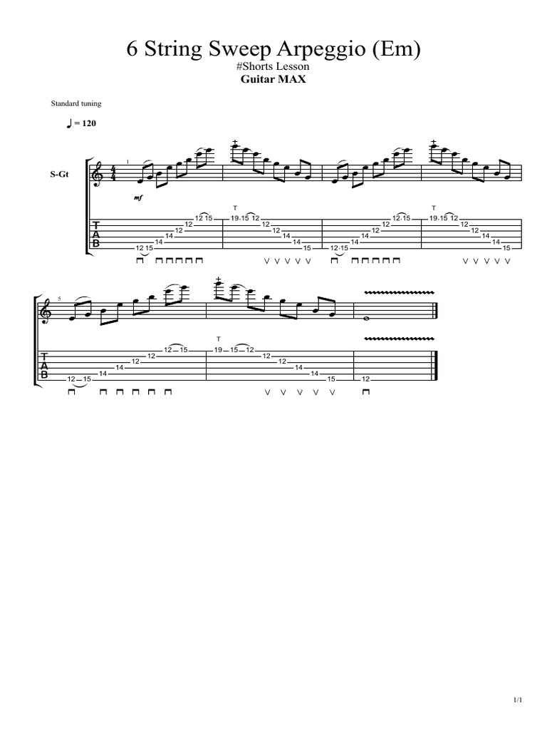 6 String Sweep Arpeggio | PDF