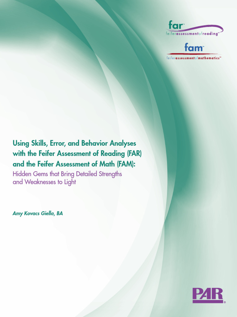 Utilizing Skills, Error, and Behavior Analyses, Far Fam | PDF | Word ...