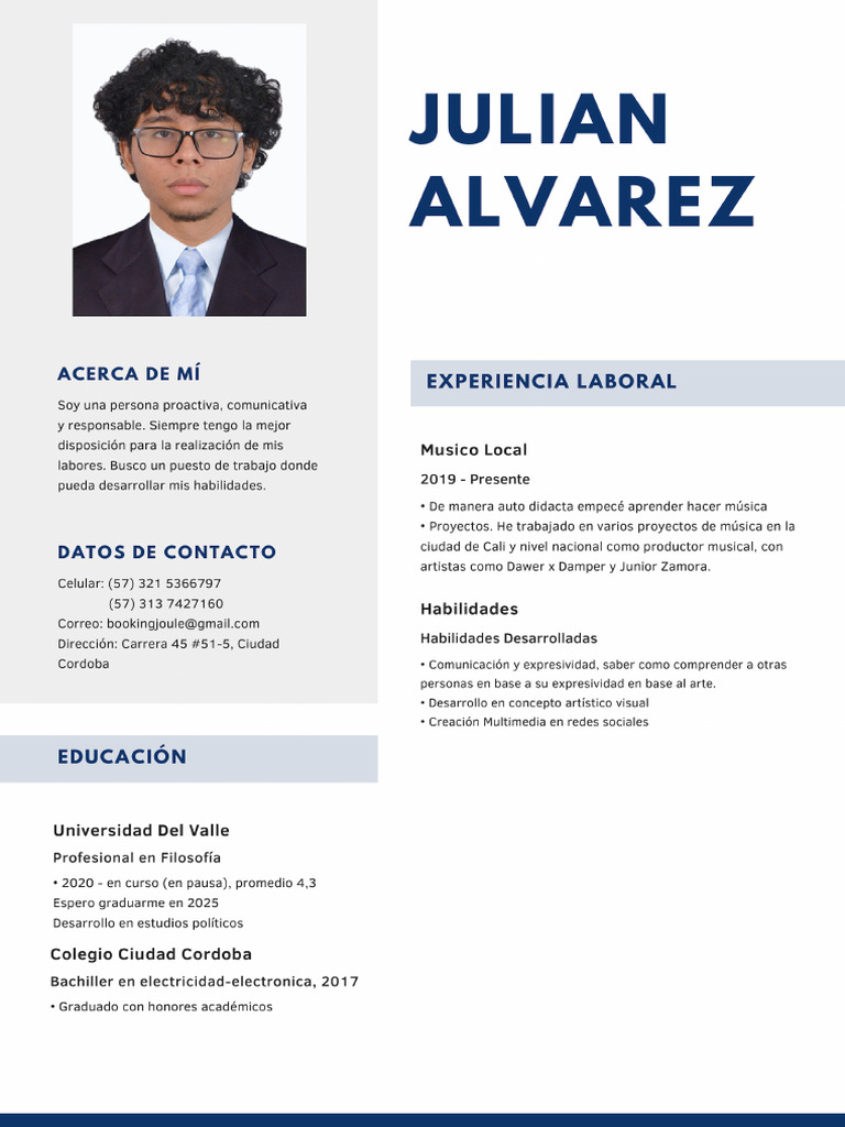 Curriculum Julian Andres Alvarez | PDF