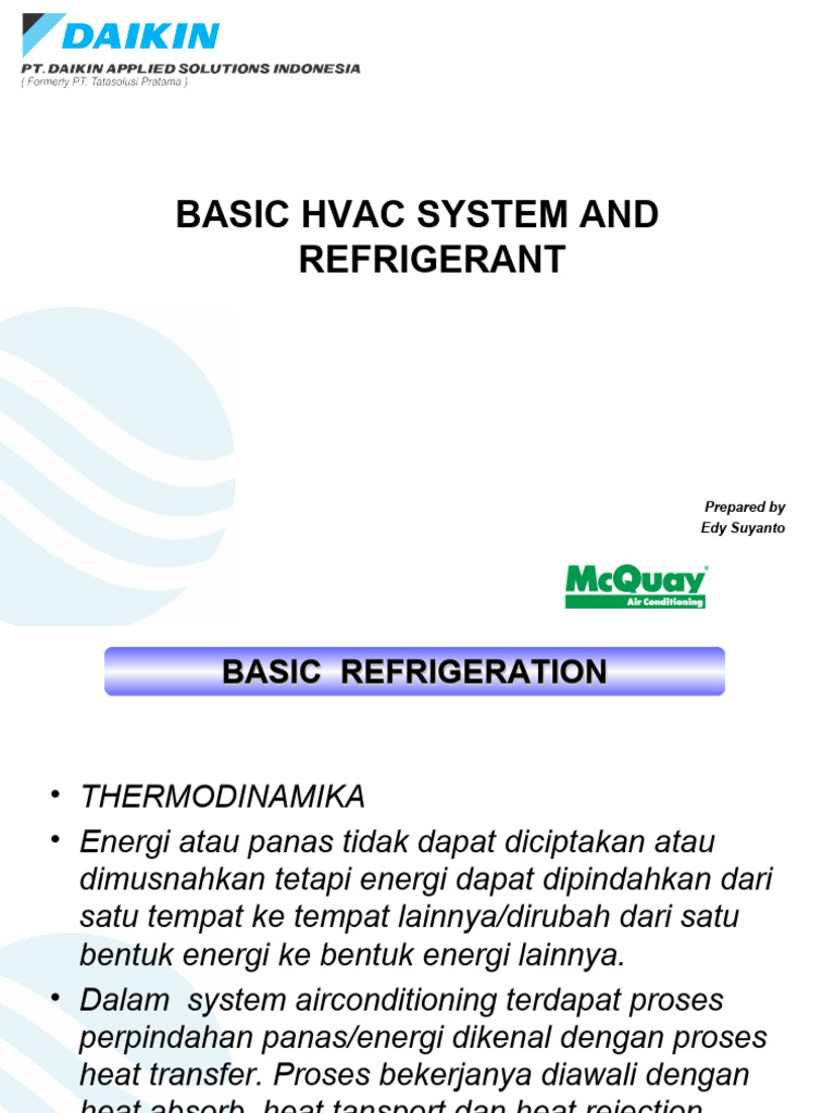 Basic HVAC System and Refrigerant | PDF