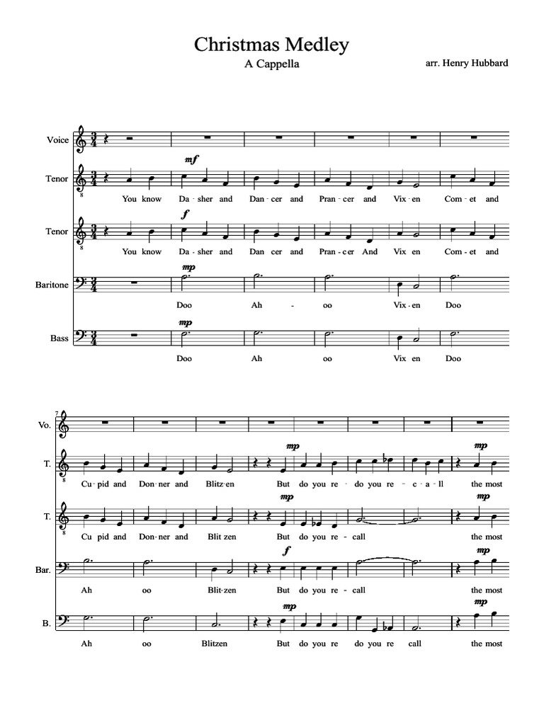 Christmas Medley | PDF | Music Theory | Singing