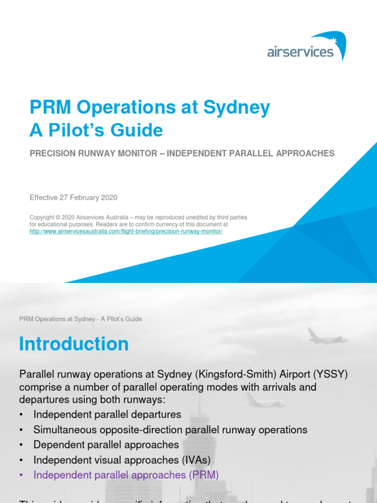 PRM Yssy Pilots Guide | PDF | Air Traffic Control | Transport