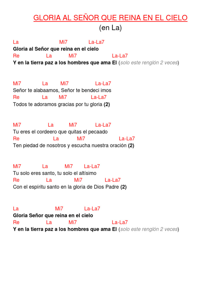 Gloria Al Señor | PDF