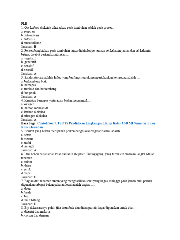 Soal PLH | PDF