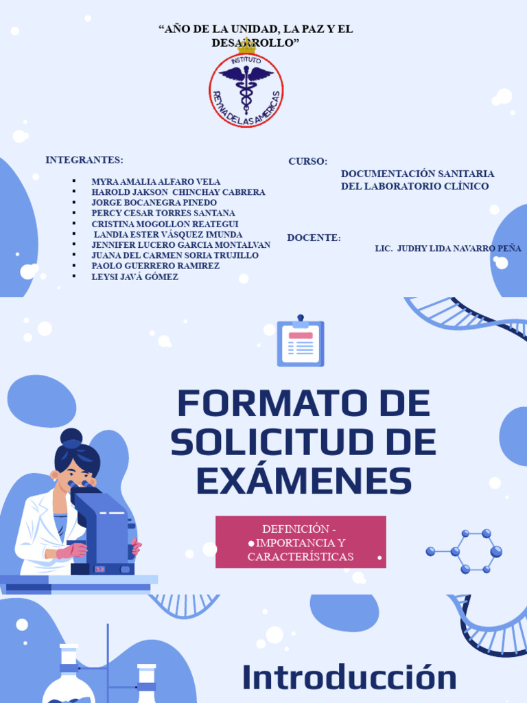 Formato de Solicitud de Exámenes - Grupo 2 | PDF | Laboratorios | Clínica