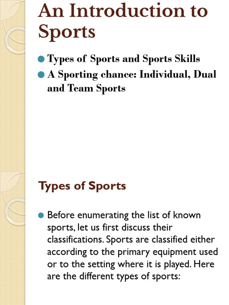 An Introduction To Sports | PDF | Sports | Gymnastics