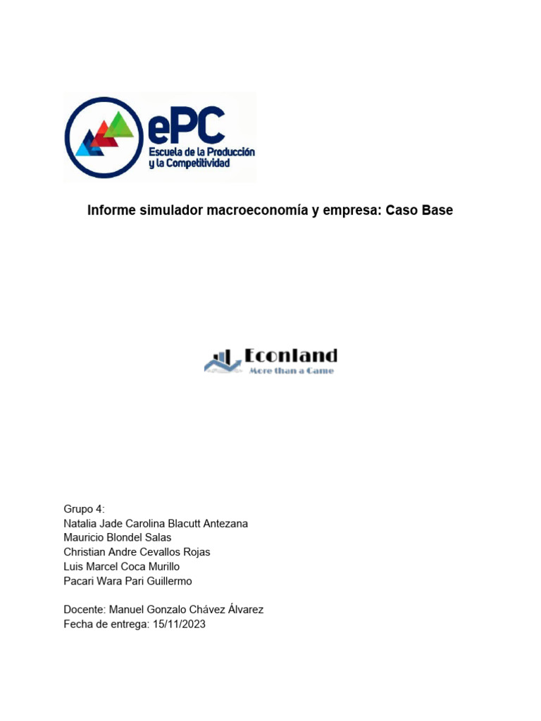 Informe Simulador de Macroeconomia Caso Base | PDF | La política fiscal | Inflación