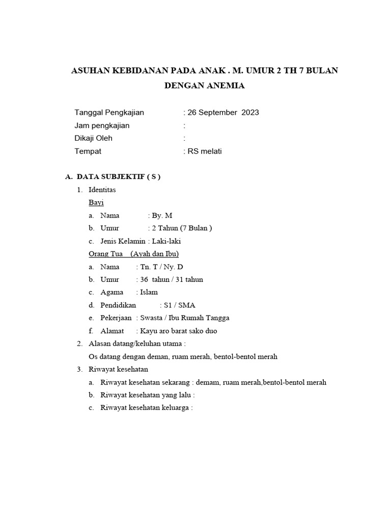 Soap Anak Anemia | PDF