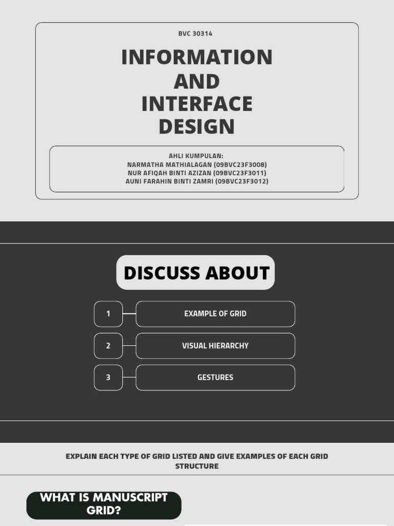 Information and Interface Design Slide Presentation Task | PDF | Page Layout | Communication