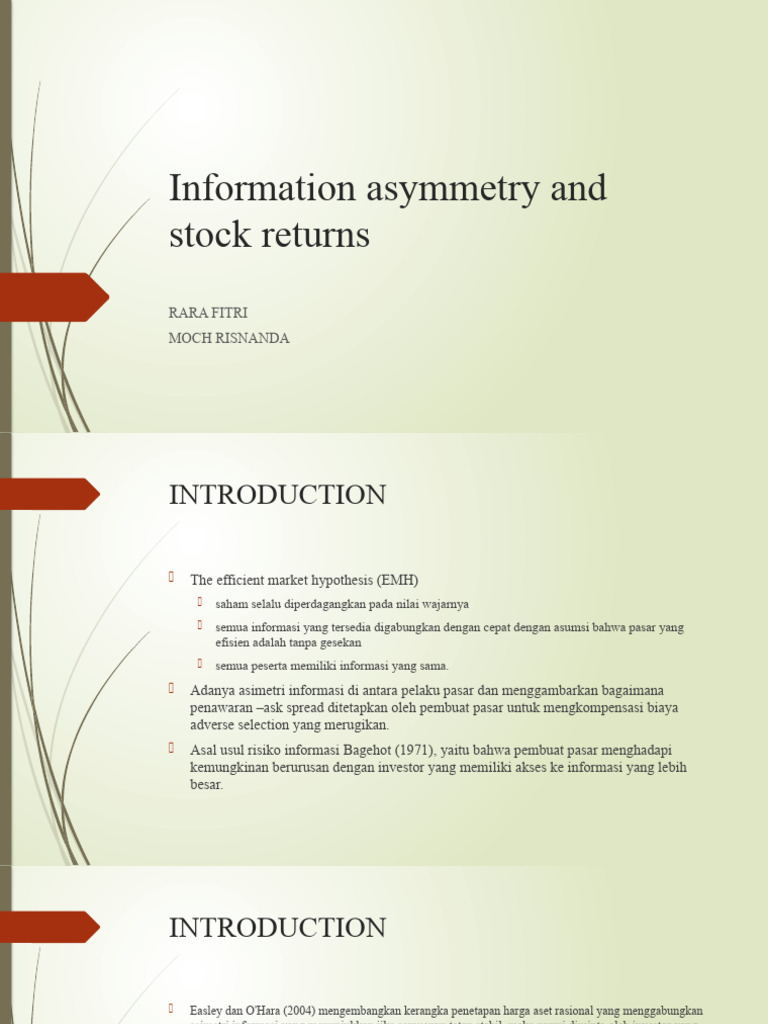 Asimetri Informasi Ak Pasar Modal | PDF | Bisnis