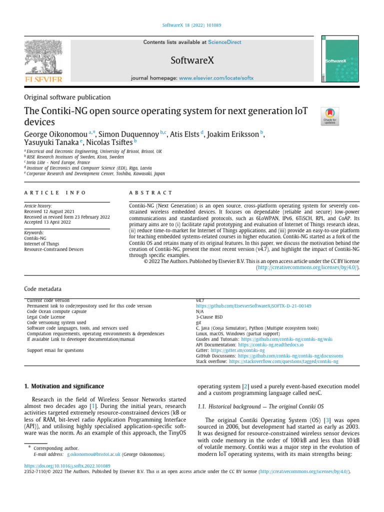 Contiki | PDF | Computer Network | Operating System