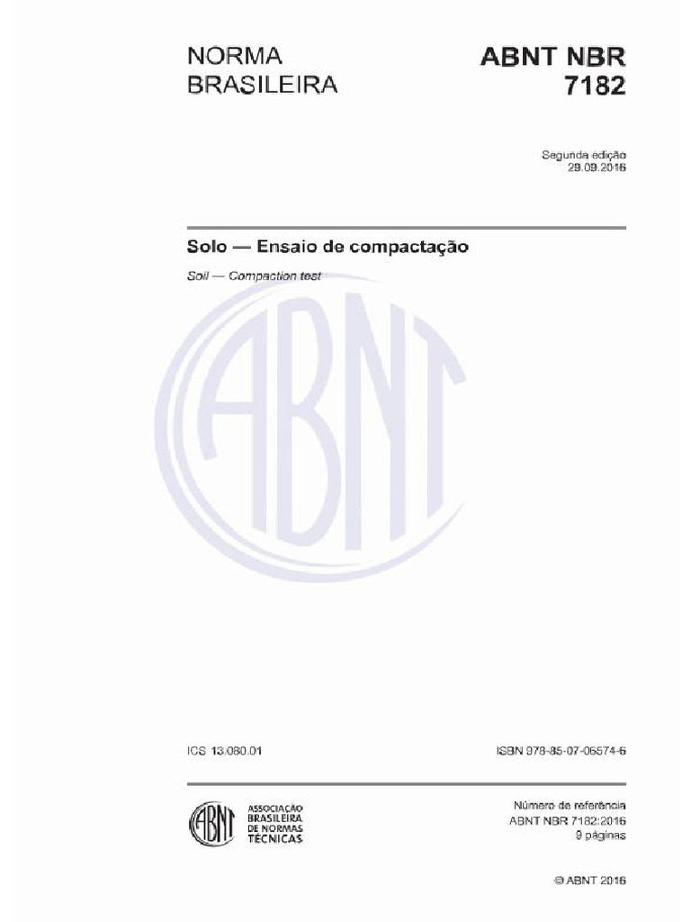 NBR 7182 2016 Solo Ensaio de Compactaao | PDF