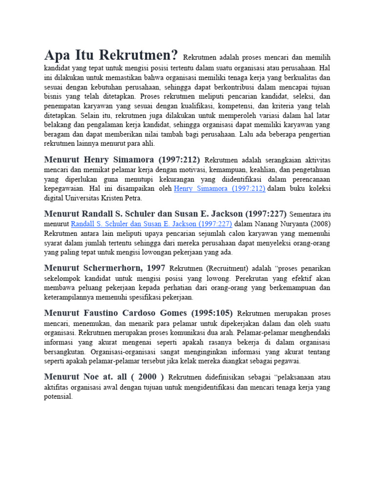 Apa Itu Rekrutmen | PDF