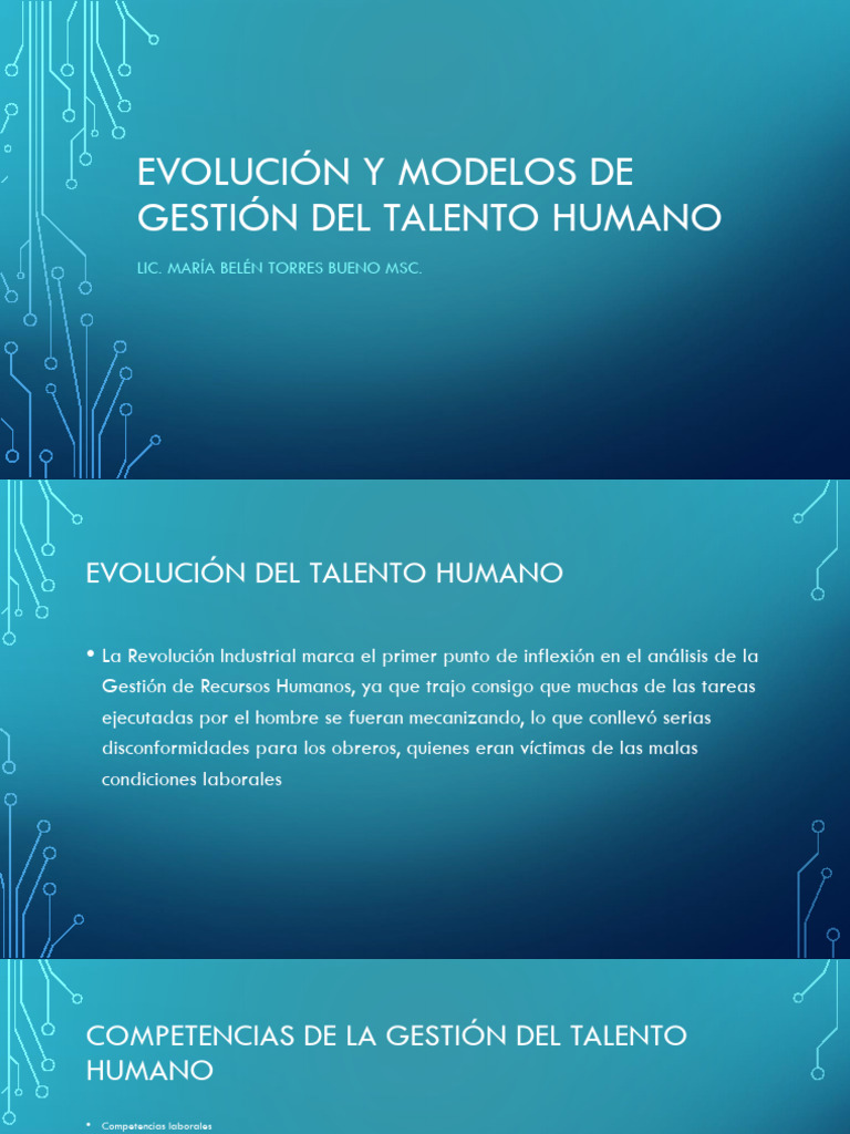Clase 2 Evolución y Modelos de Gestión Del Talento Humano | PDF | Gestión de recursos humanos ...