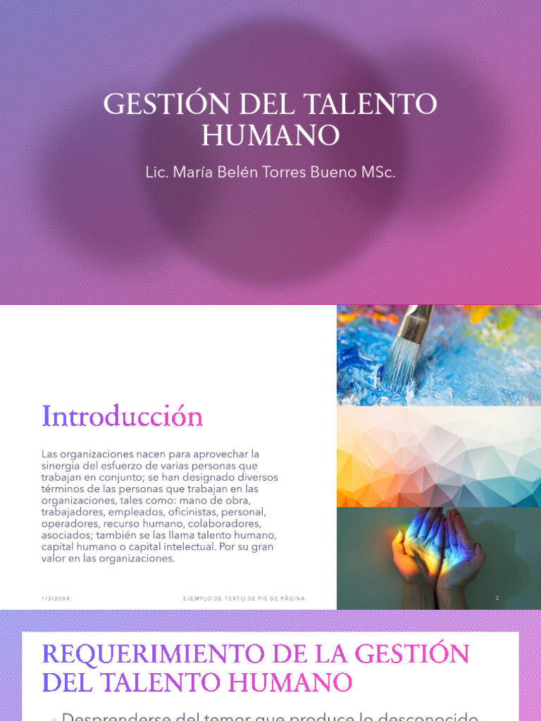 Clase 1 Gestión Del Talento Humano | PDF | Calidad (comercial) | Salario