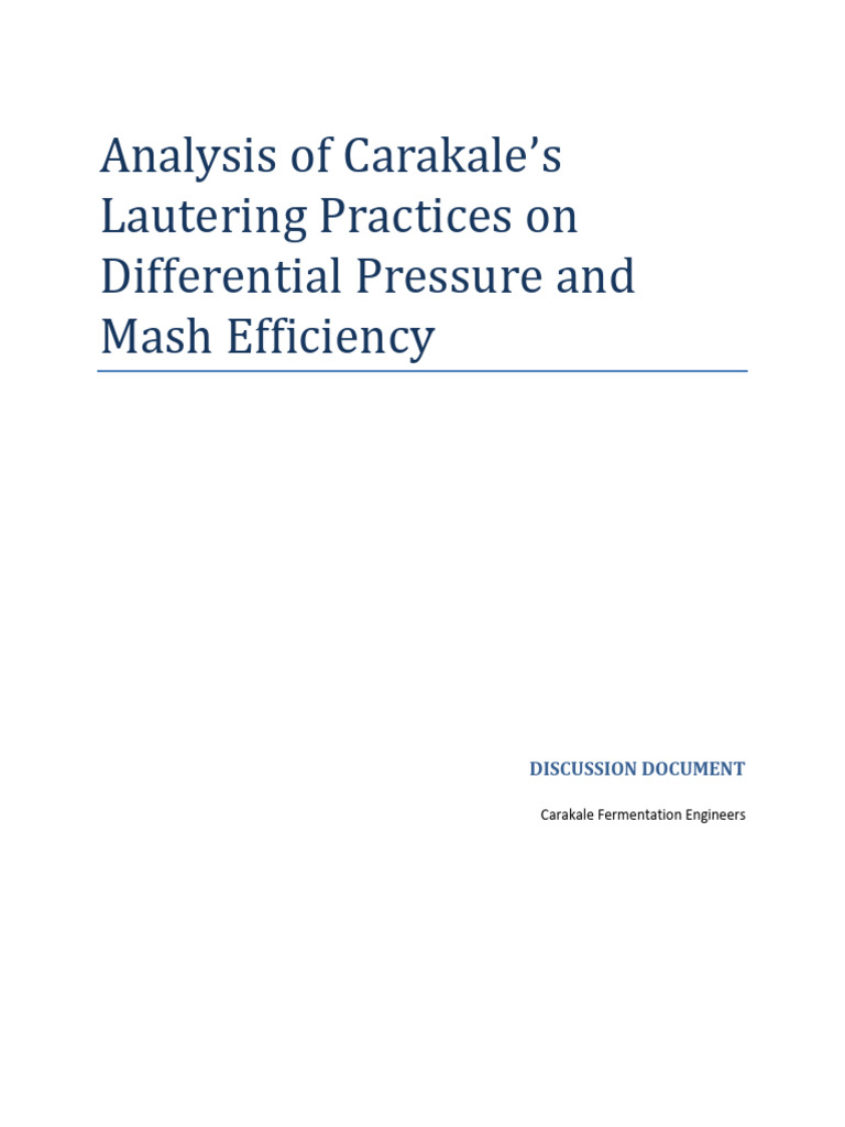Mash Recirculation Flow Rate Analysis | PDF | Brewing | Fermented Drinks