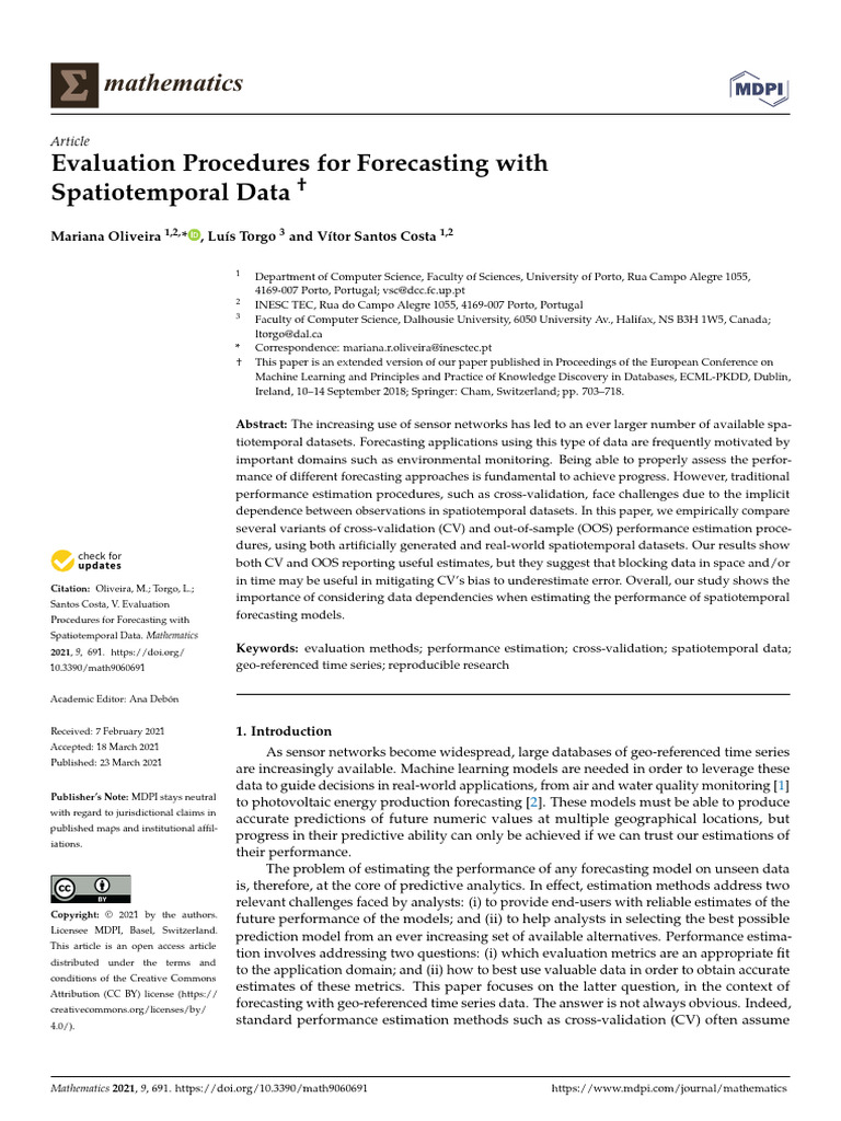 Oliveira Et Al 2021 Evaluation Procedures For Forecasting With
