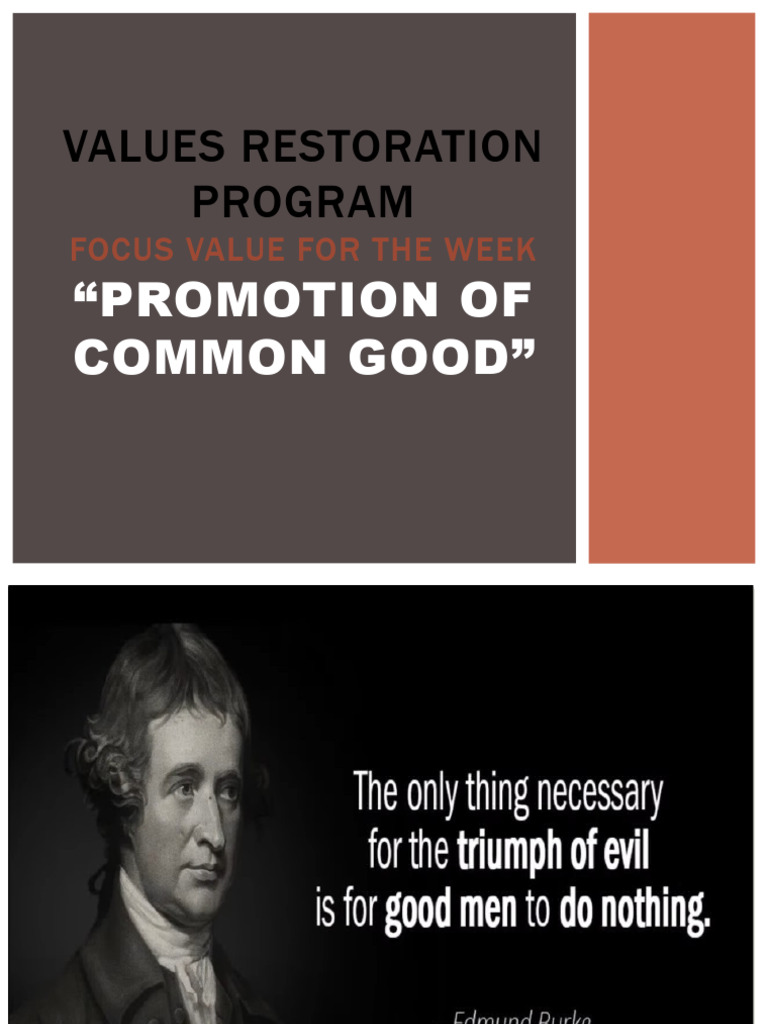VRP - Promotion of Common Good | PDF | Wellness