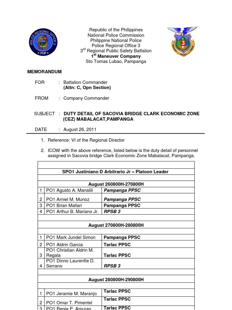 Duty Detail 08-26 | PDF