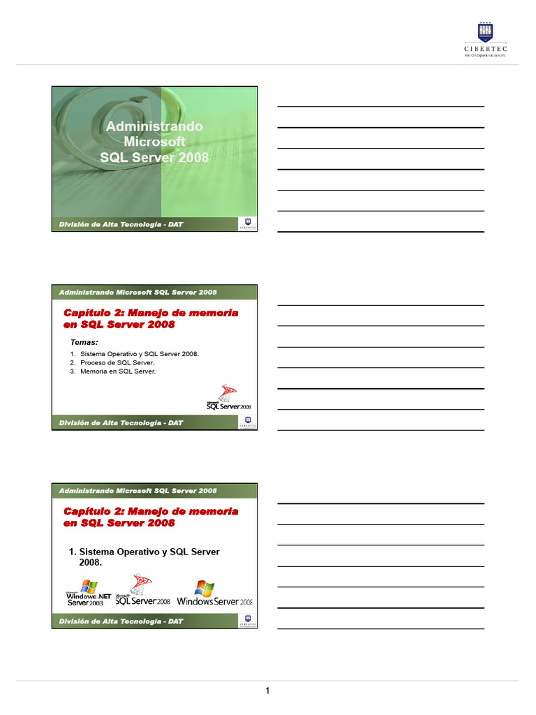 Powerpoint 2 - Manejo de Memoria Con SQL Server 2008 (Modo de ...