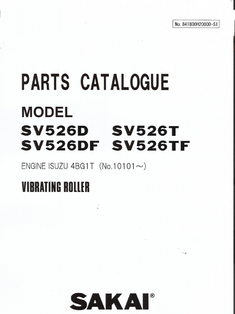 Part Catalogue Sakai SV526DTFDF | PDF