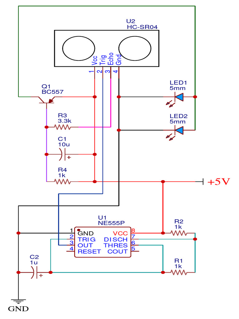 Schematic - Ne555 Ultrasonic Distance Meter - 2022-03-05 | PDF