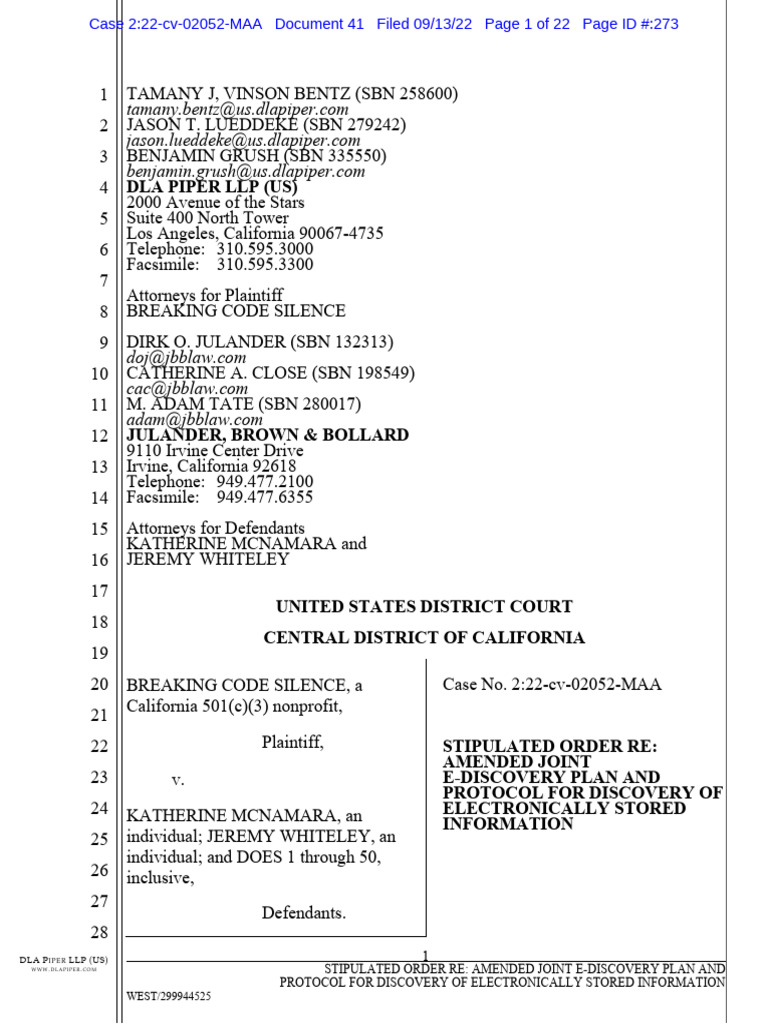 Amended E-Discovery Plan Order | PDF | Discovery (Law) | Computer File