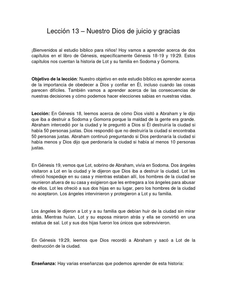 Lección 13 | PDF | Abrahán | Sodoma y Gomorra
