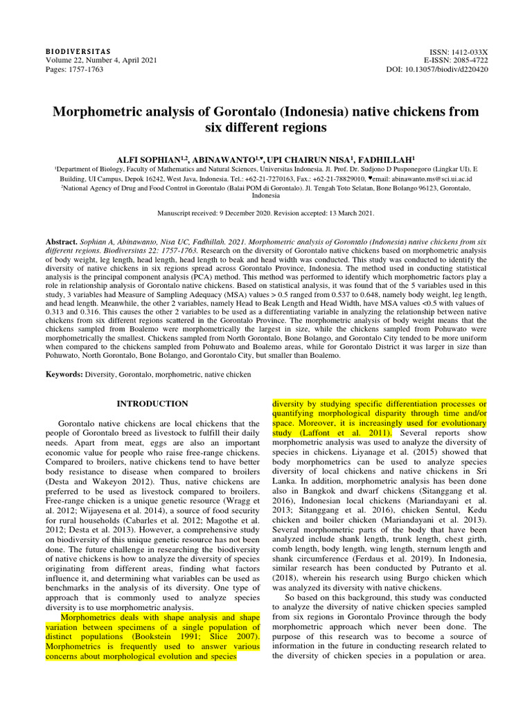 K2R1 - B1A021024 - Morfometrik Invertebrata Dan Vertebrata - Avessina Putri (Inggris) | Download ...