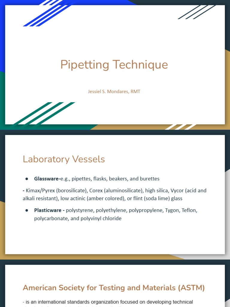 Pipetting Technique | PDF | Chemistry | Laboratories