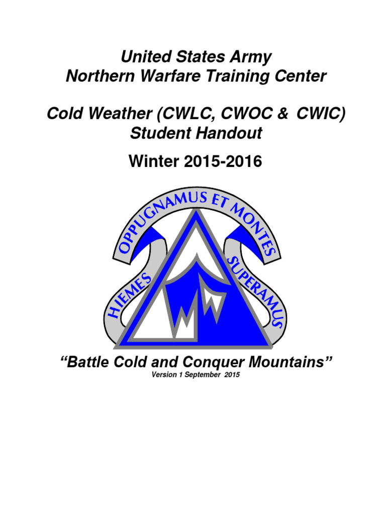 United States Army Northern Warfare Training Center Cold Weather (CWLC ...