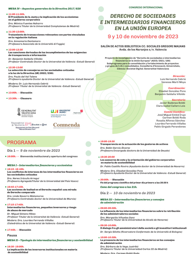 Programa Congreso - Intermediarios Financieros | PDF