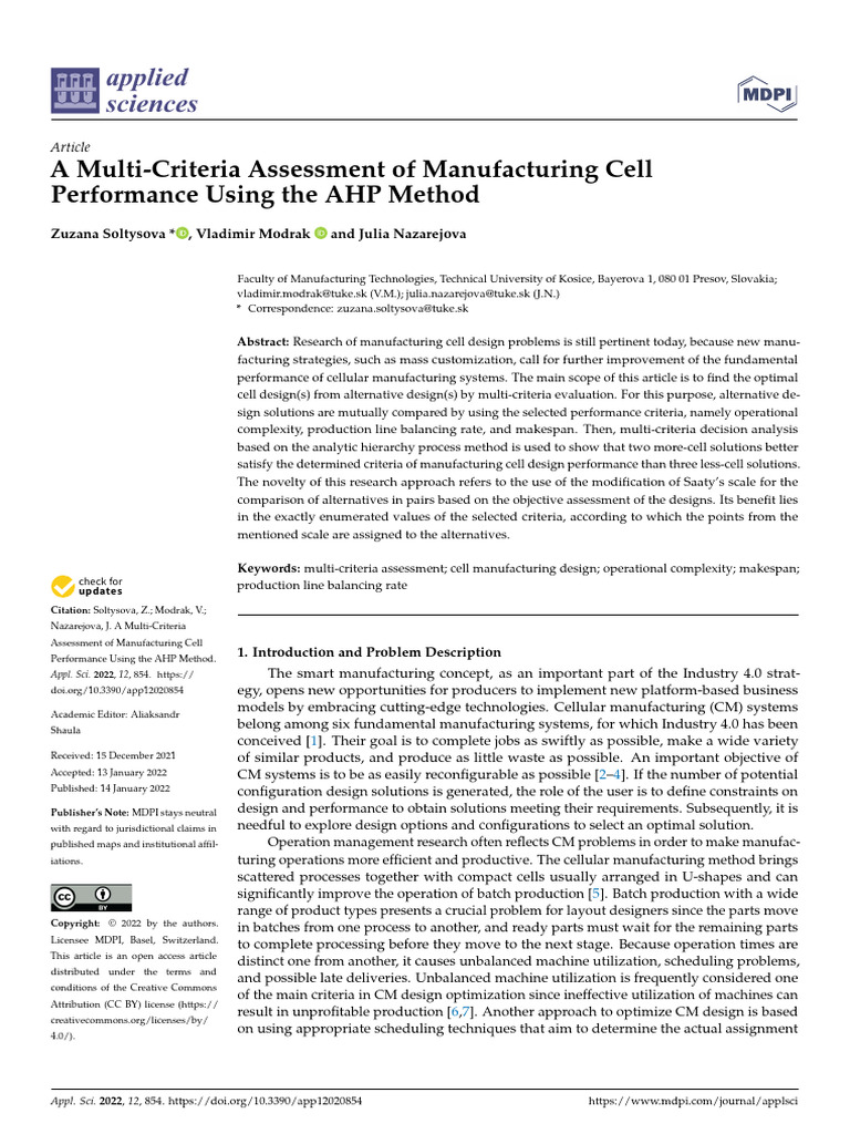 Applsci 12 00854 v2 | PDF | Mathematical Optimization | Complexity