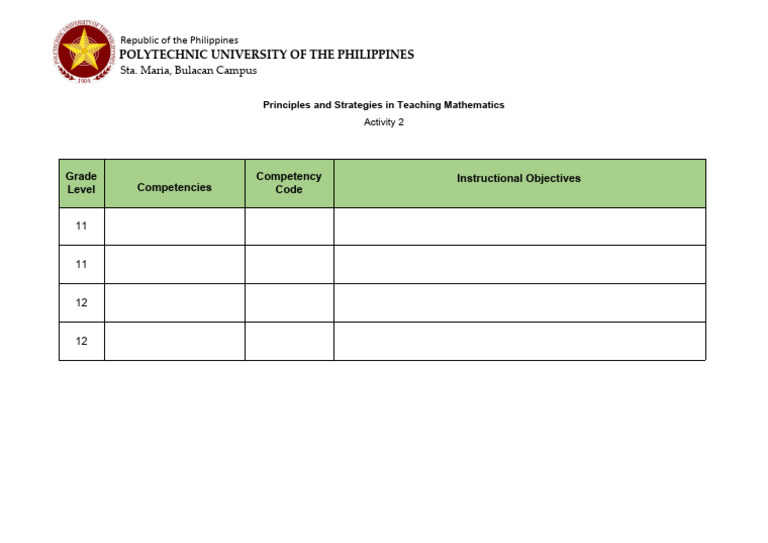 Principles and Strategies in Teaching Mathematics | PDF