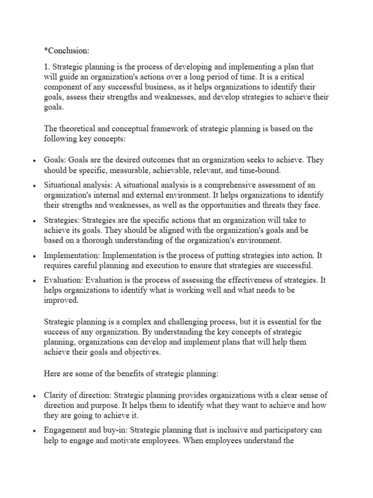 Conclusion: 1 | PDF | Strategic Planning | Goal