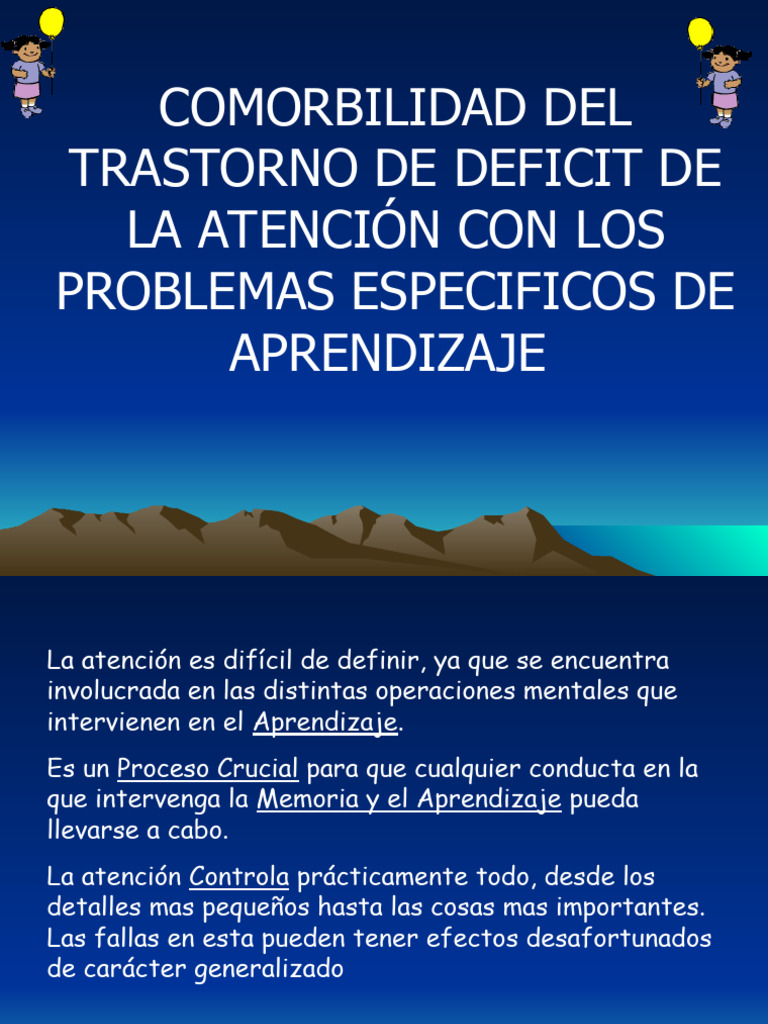 TDAH y Problemas de Aprendizaje | PDF | Desorden hiperactivo y deficit de atencion | Aprendizaje