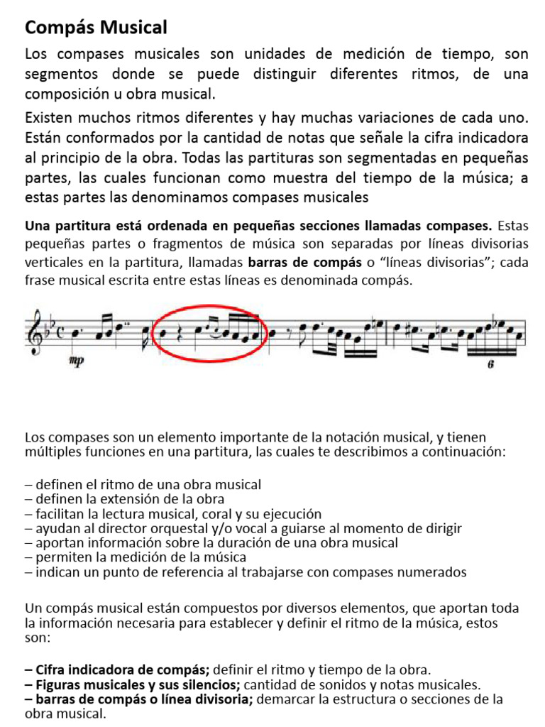 Compases y Unidad de Tiempo | PDF | Ritmo | Partituras